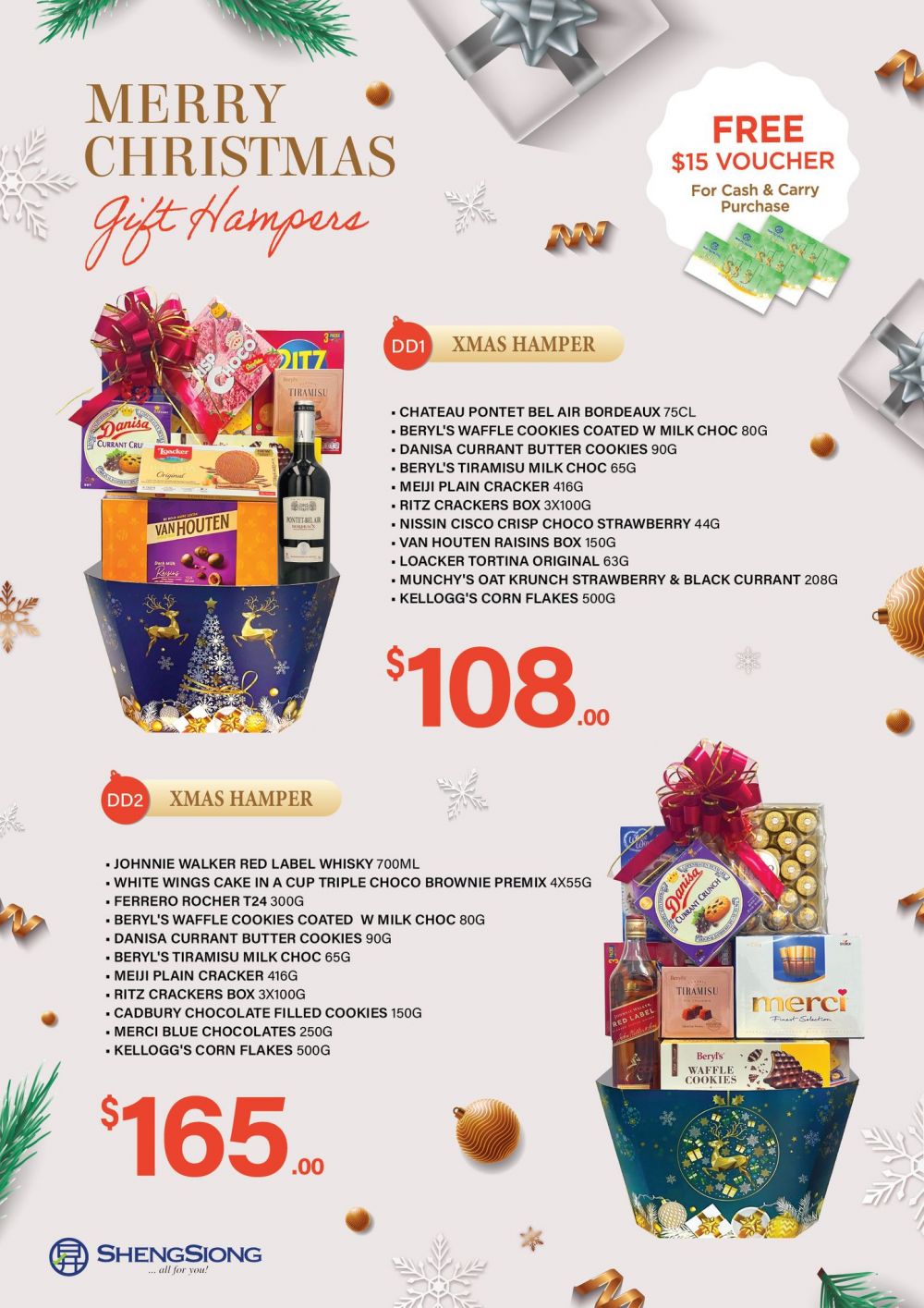 Sheng Siong Christmas Hampers Promotion: FREE $15 Voucher for In-store ...
