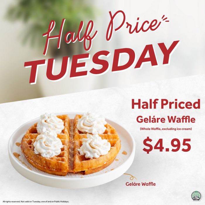Geláre Tuesday Waffle Deal: Half-Price Waffles & Dessert Specials on 20 ...