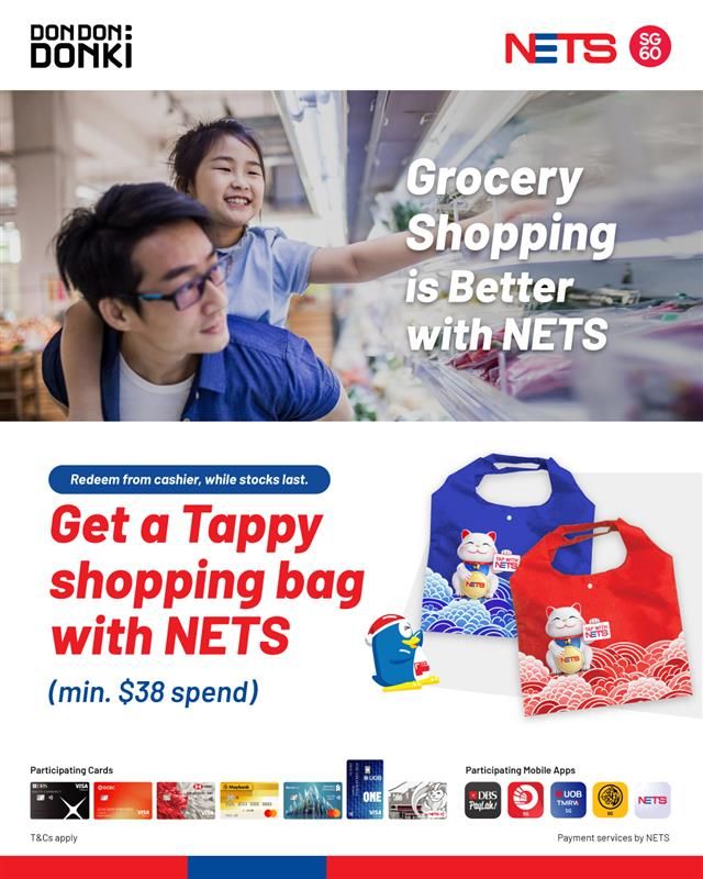 Don Don Donki NETS Promotion: Free Tappy Shopping Bag with $38 Spend (1 Aug – 15 Sep 2025)