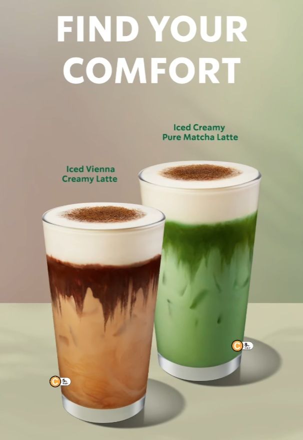 Starbucks New Launch: Vienna Creamy Latte & Creamy Pure Matcha Latte ...