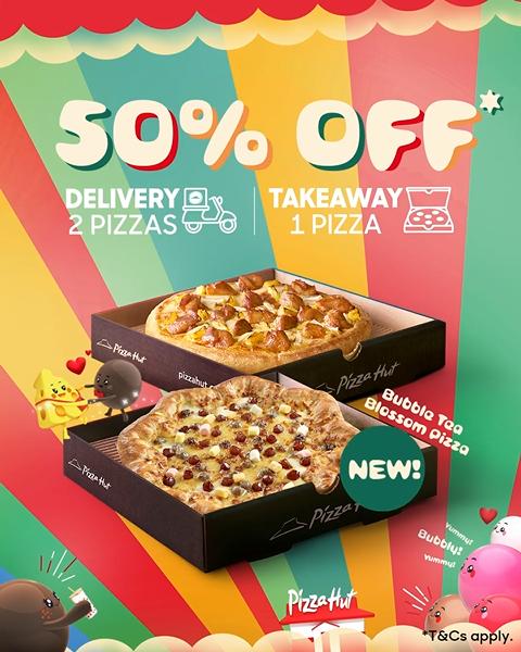 Pizza Hut Bubble Tea Blossom Pizza 50% OFF Promotion
