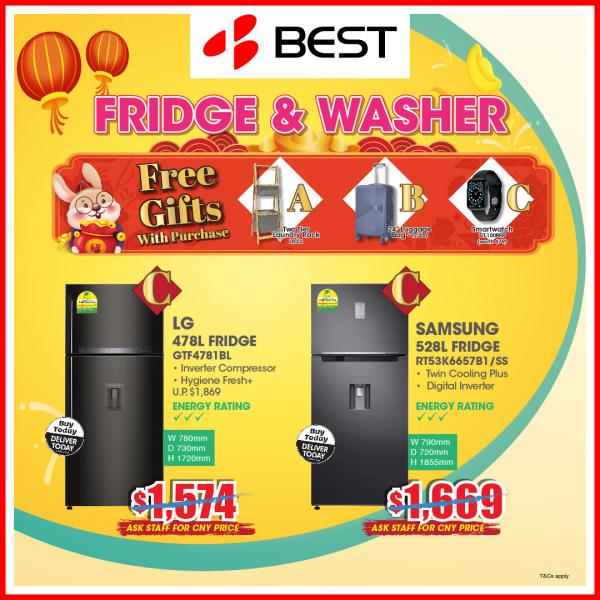 BEST Denki Fridge & Washer CNY Promotion (valid until 21 Jan 2023)